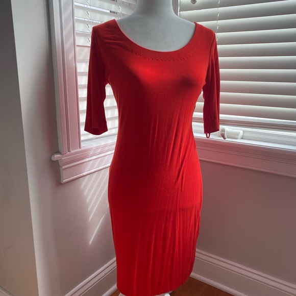 Diane Von Furstenberg | Dresses | Dvf Red Midi Dress | Poshmark